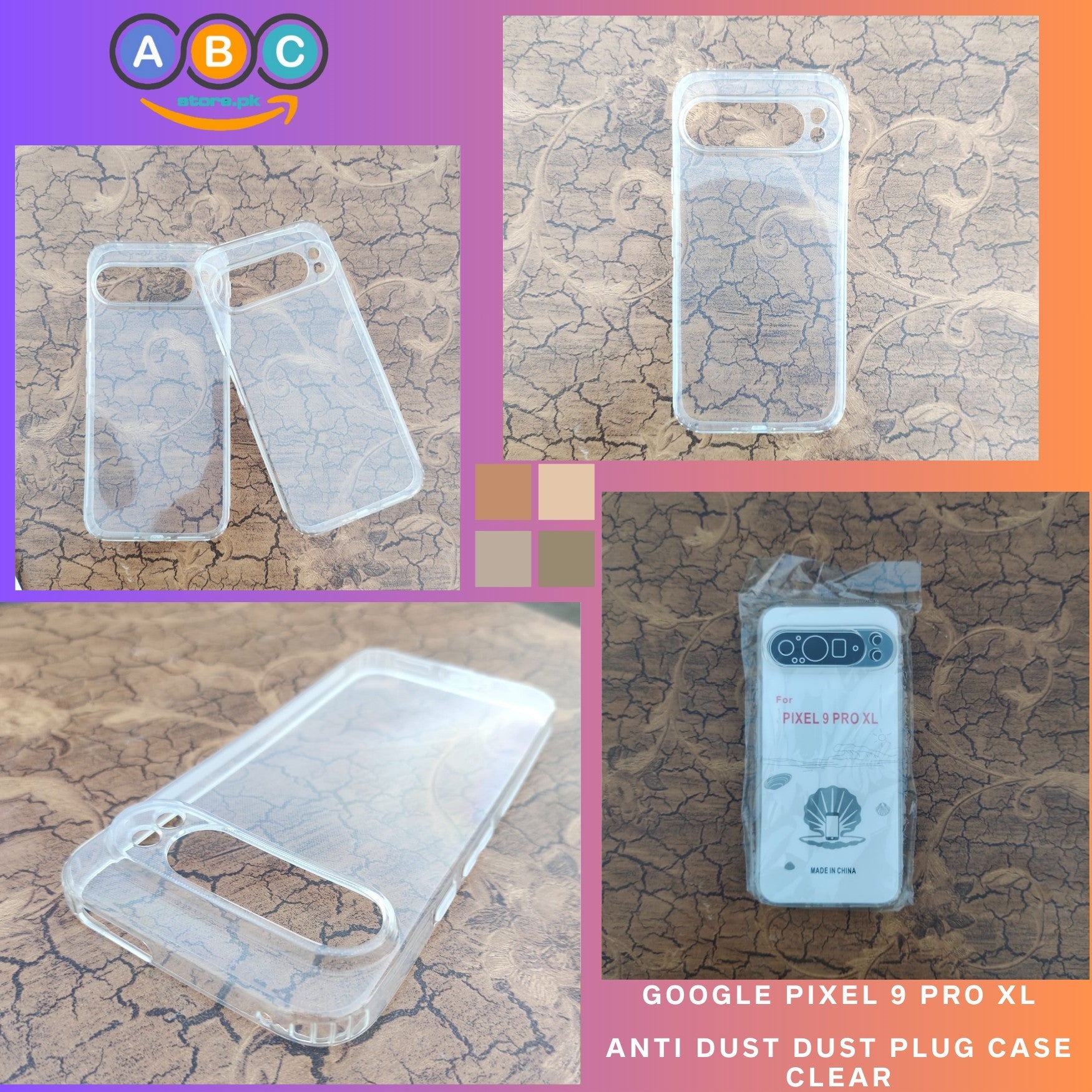 Google Pixel 9 Pro XL Case, Soft TPU with Dust Plugs (NO Corner Bumper – ABC Store