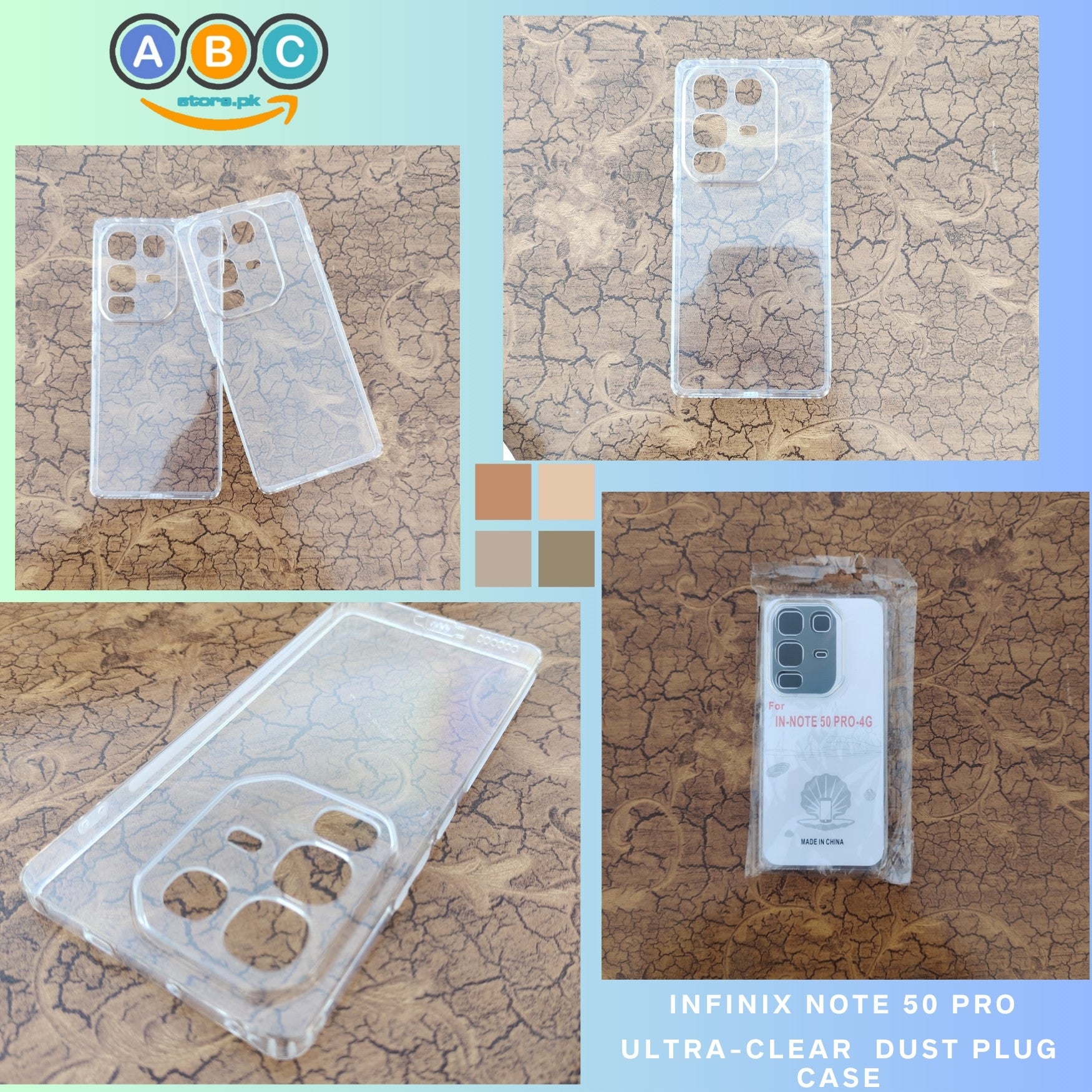 Infinix Note 50 Pro Case, Soft TPU Ultra-Clear with Dust Plugs (NO Cor ...