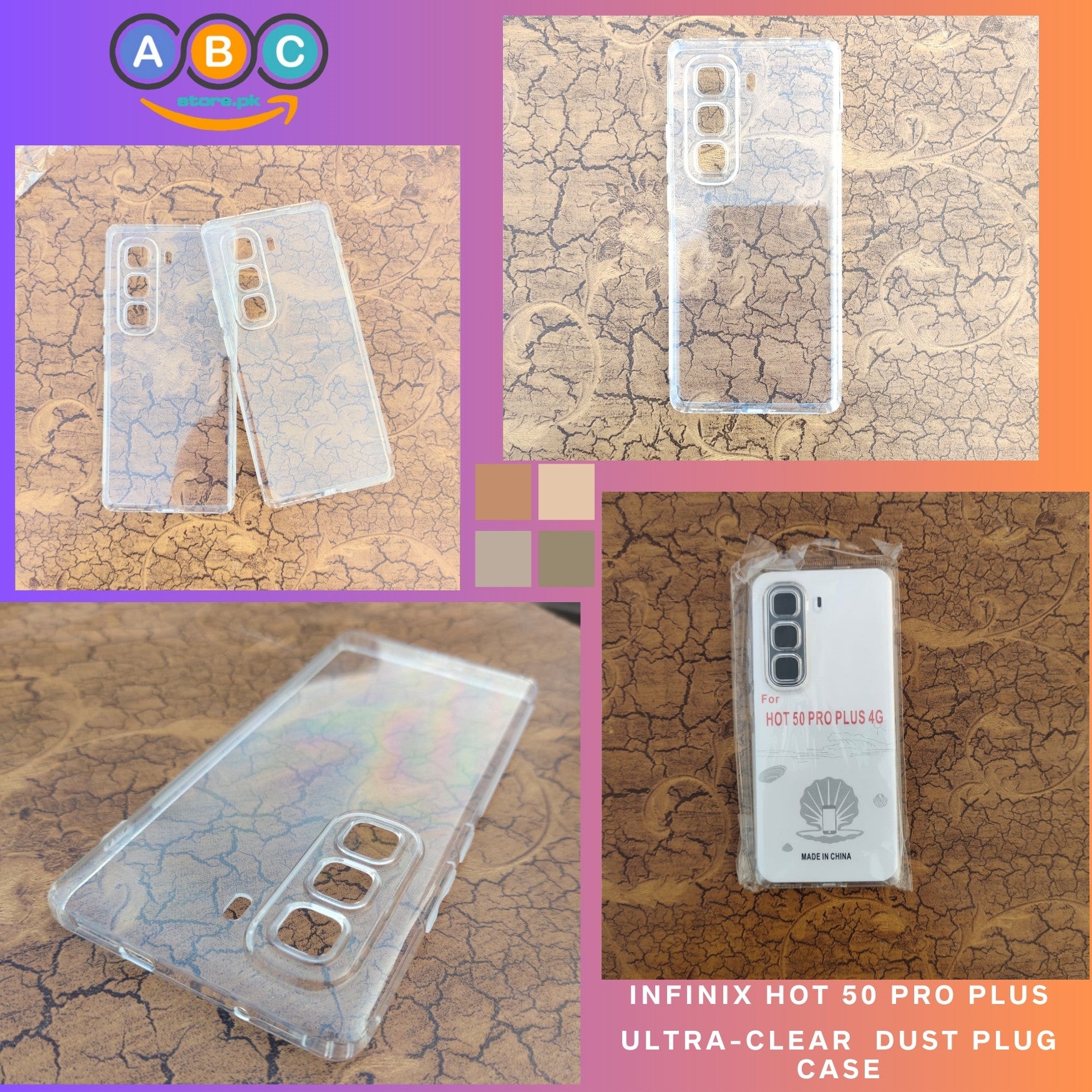 Infinix Hot 50 Pro Plus Case, Soft TPU with Dust Plugs (NO Corner Bump ...