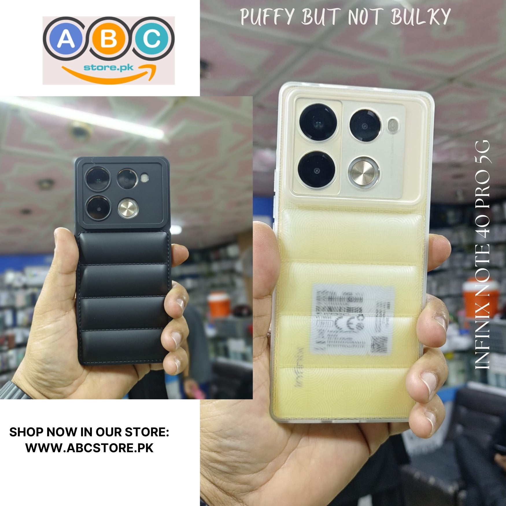 Infinix Note 40 Pro (4G/5G) Case, Puffer Pattern Soft TPU Silicone Pho ...