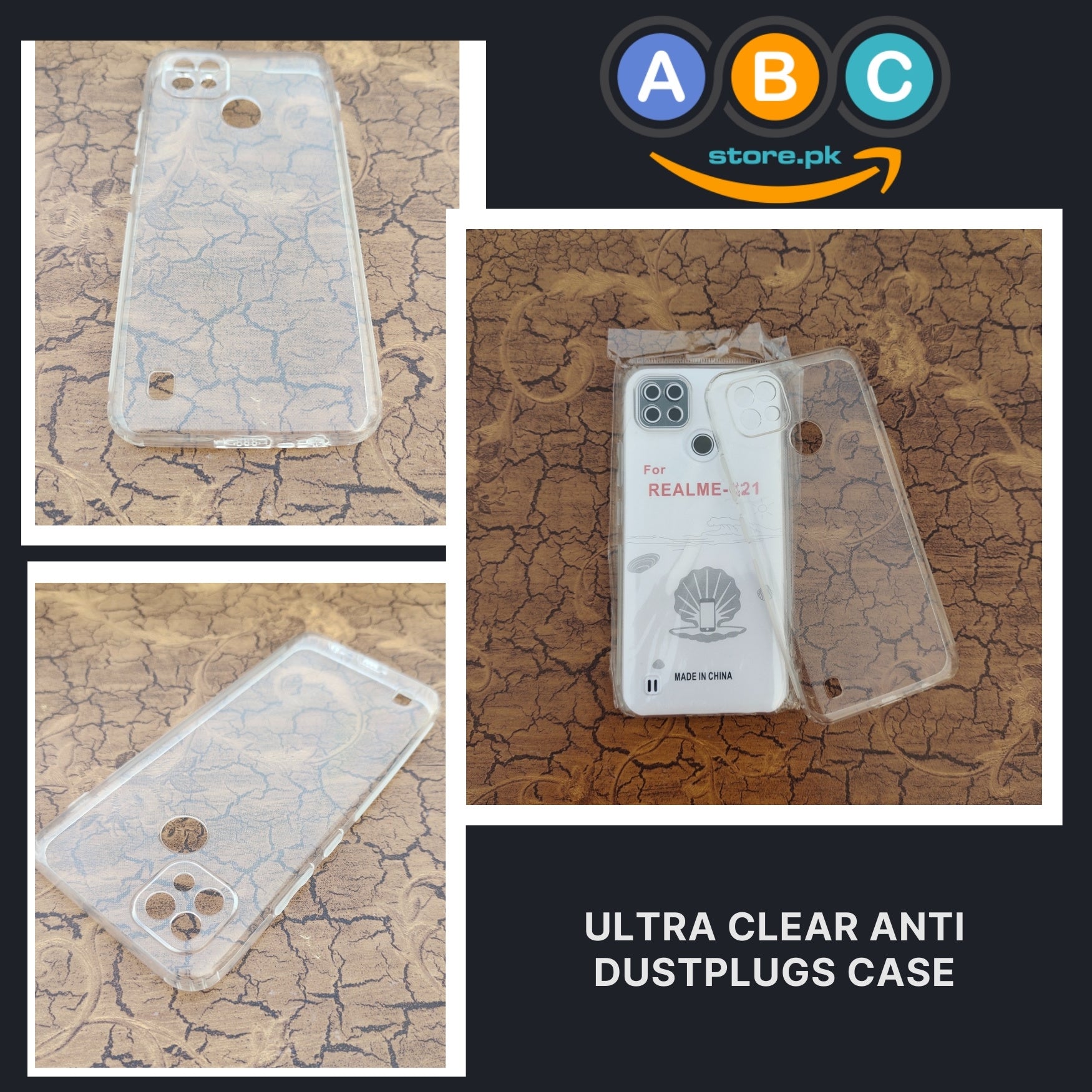 Realme C21 Case, Soft TPU Ultra-Clear with Dust Plugs (NO Corner Bumpe ...