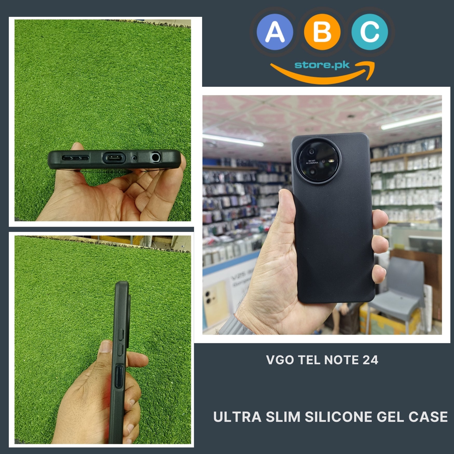 VGO Tel Note 24 Case, TPU Soft and Slim with Camera Protective Bumps S ...